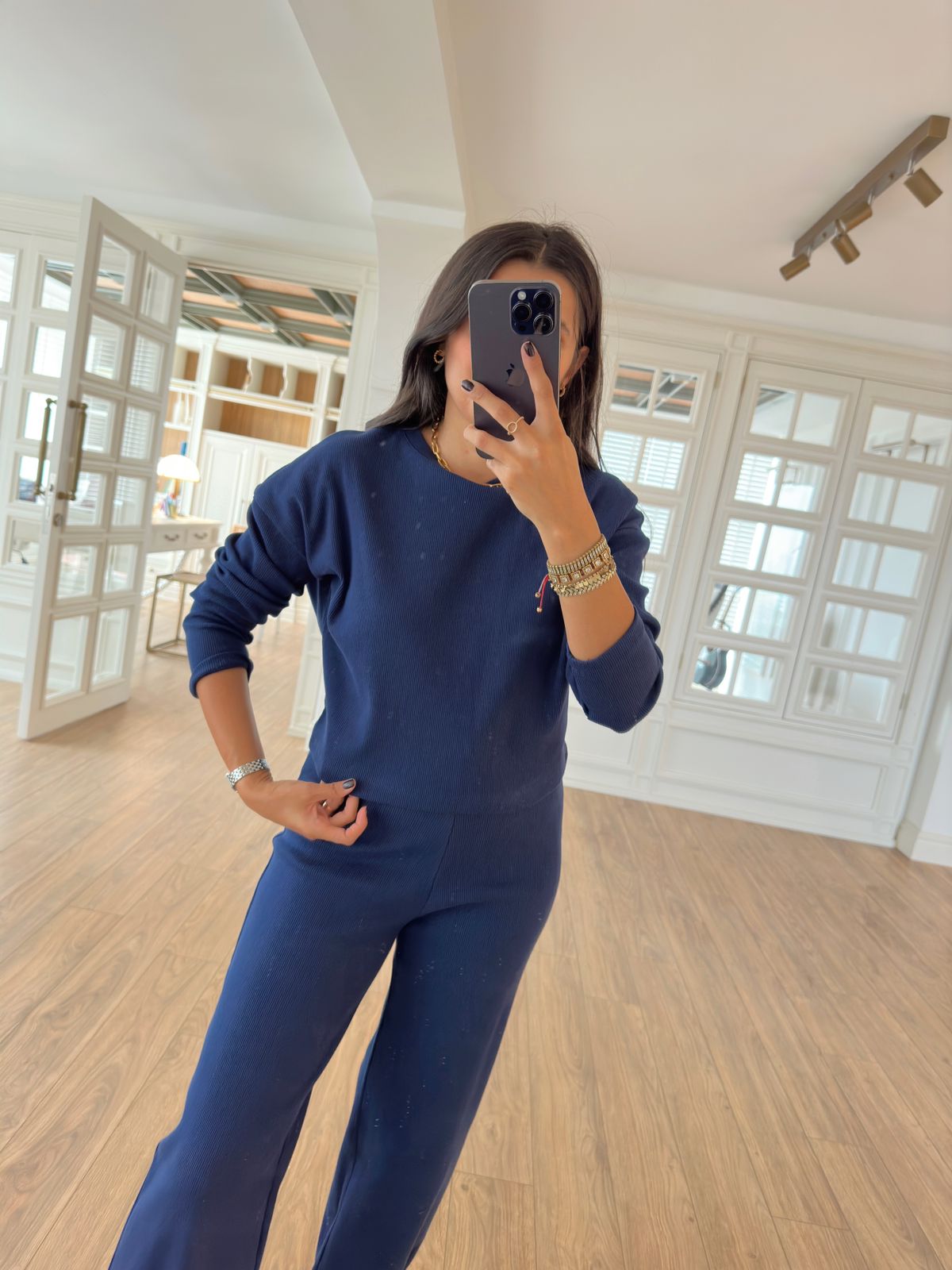 Parlement Mavi Alt-Üst Fitilli Takım – Pelin Şenoğlu