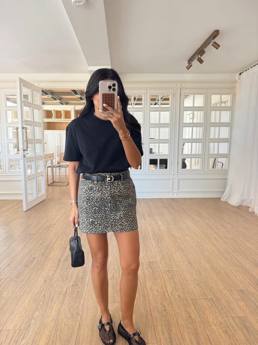 Semro Leopar Desenli Mini Jean Etek – Pelin Şenoğlu